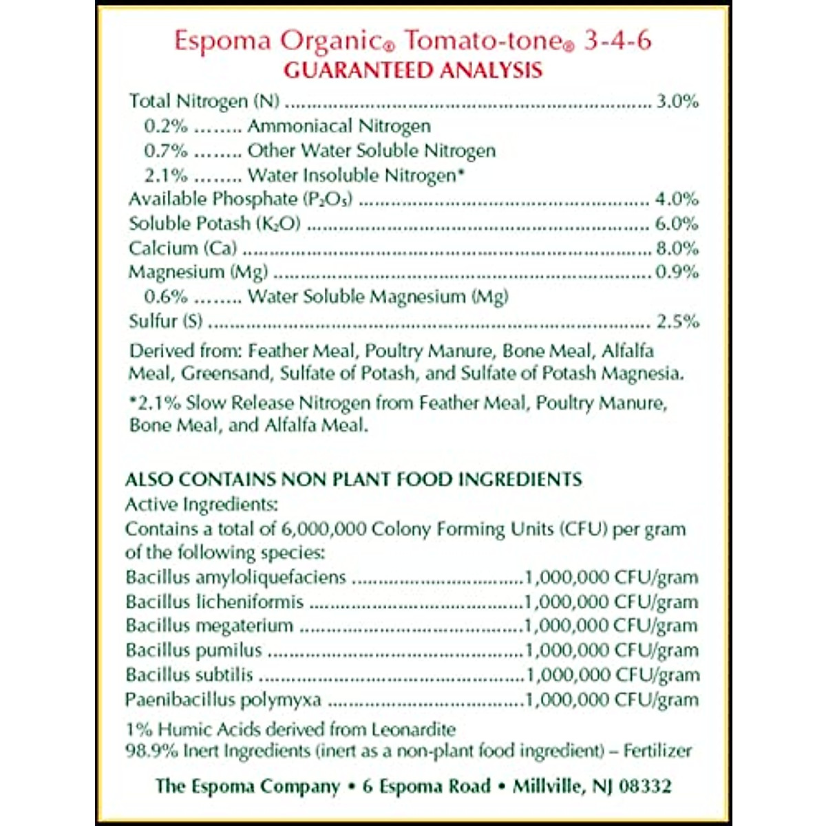 Espoma Organic Tomato-tone 3-4-6 with 8% Calcium. Organic Fertilizer for all types of Tomatoes and vegetables. Promotes flower and fruit production. 4 lb. Bag