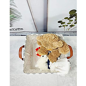 ASKETAM Square Canvas Collapsible Fabric Baby Toy Box Storage Bin Bedroom Decor Closet Kids Laundry Baskets Toy Organizer,Shelf Basket Nursery Storage,Gift Baskets(Geometric Rhombus)