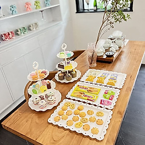 5 Pcs 3 Tier Cupcake Stand Set, Dessert Table Display Set with 2X Small 3-Tier Cupcake Stands + 3X Appetizer Trays Perfect for Wedding Baby Shower Home Birthday Tea Party Decoration
