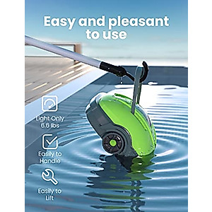 WYBOT Cordless Robotic Pool Cleaner, Automatic Pool Vacuum, Powerful Suction, Dual-Motor, Ideal for Above/In Ground Flat Pool Up to 525 Sq.Ft -Osprey200 (Green)