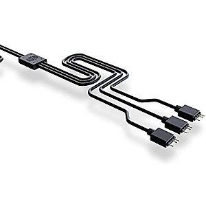 Addressable RGB 1-to-3 Splitter Cable 1-to-3 3PIN 5V RGB Fan Adapter Cable Compatible ARGB Extension Suitable for ASUS MSI Gigabyte ASRock motherboards