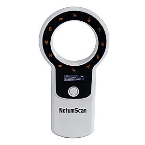 NetumScan Bluetooth Pet Microchip Reader, RFID EMID Portable Pet Chip Scanner Rechargeable 1024 Data Storage Animal Tag Scanner with Stable OLED Display for ISO 11784/11785,FDX-B and ID64 RFID