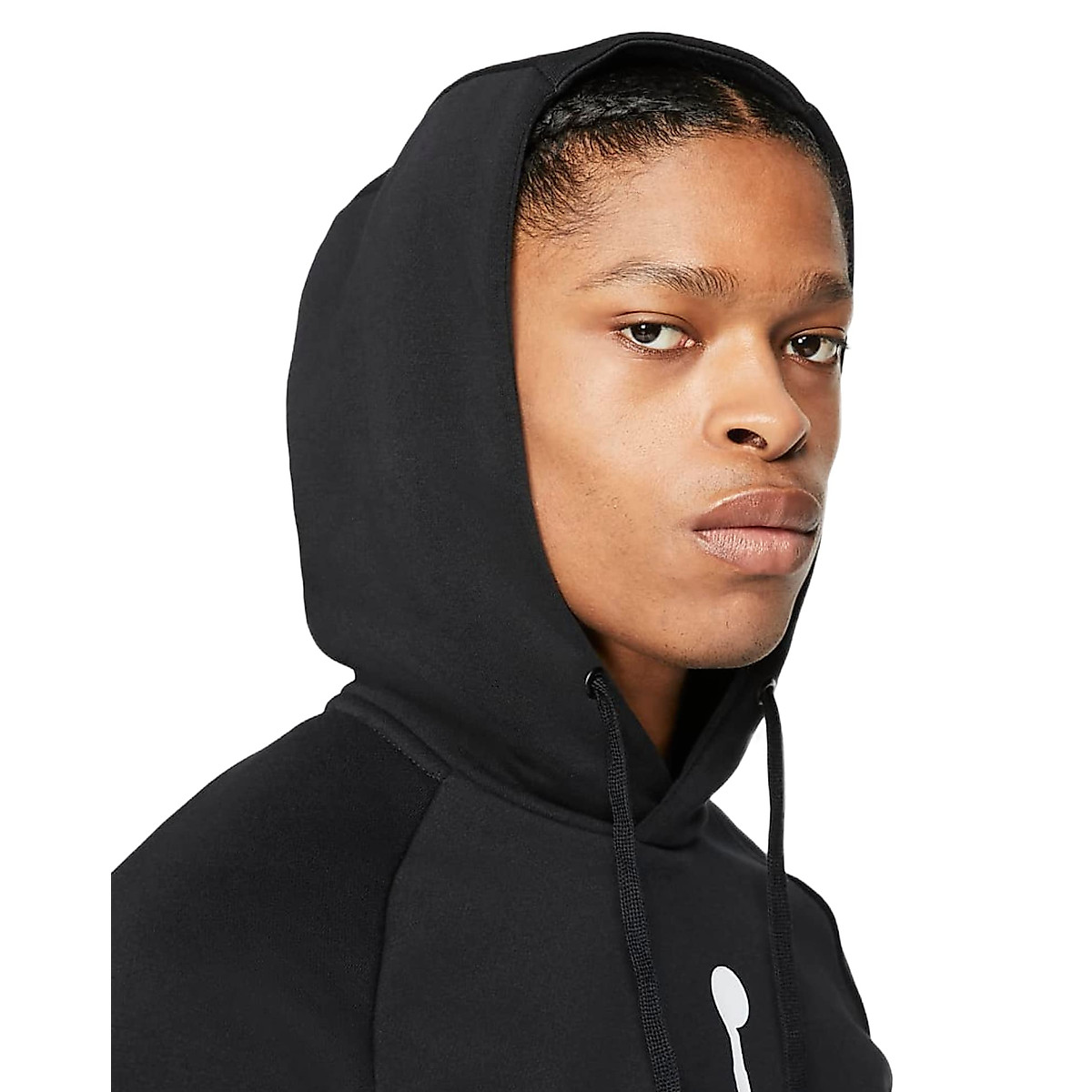 Nike Men's Air Jordan Pullover Hoodie Sweatshirt (Black/White/Jumpman Logo, Medium)