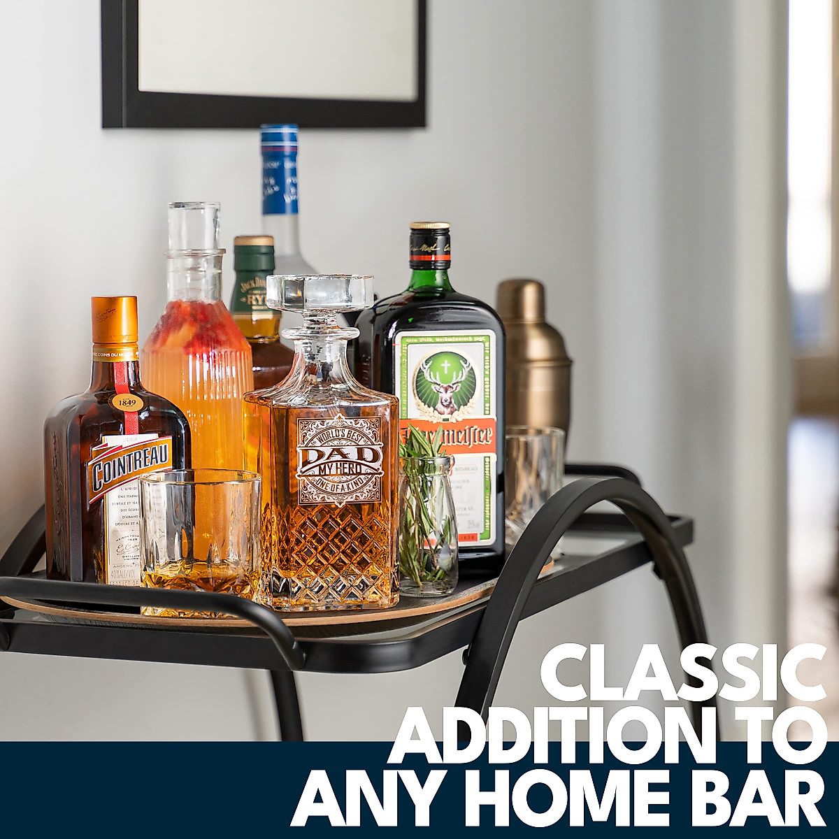 Royal Vintage Dad Birthday Gifts from Daughter, Son | Gift Ideas for Dad Men | Unique Whiskey Decanter Set Gift with 2 Glasses for Father | Best Personalized Father's Day Presents