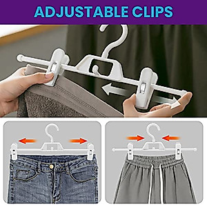 Nipogear Non-Slip Plastic Pants Clip, Solid Color Pants Drying Hanger, Multifunctional Seamless Sturdy Skirt Hanger Clip, Suitable for Drying Skirts, Pants. (White,10pcs)