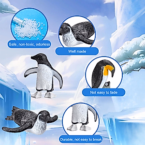 Morofme Arctic Penguin Figurines Toy Playset Mini Penguin Toy Set Realistic Penguin Cake Topper Small Penguin Action Figures Polar Animal Educational Toys Christmas Party Supplies Gift for Kids