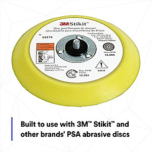 3M Stikit Disc Pad, 05576, 6 in, 3/4 in x 5/16-24 in, For PSA Discs, Sander, Durable Foam Body