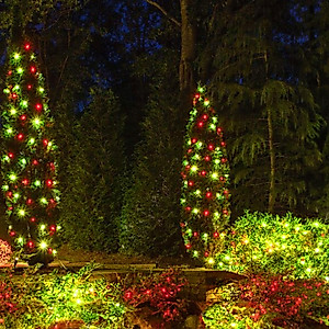 Dazzle Bright Battery Operated Christmas Lights, 2 Pack Total 32FT 100LED Clear Mini String Lights Waterproof with 8 Modes for Xmas Indoor Outdoor Yard Holiday Wedding Decorations (Red and Green)