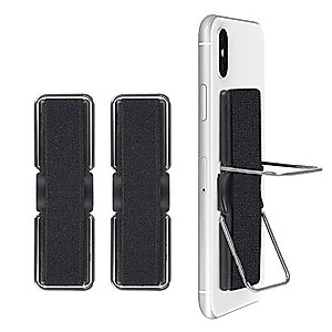 Phone Grip, CISID Cell Phone Strap Stand for Back of Phone Loop Holder for Hand Suitable for iPhone, Samsung Galaxy and All Smartphones(Black,2 pcs)