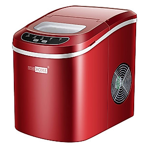 VIVOHOME Electric Portable Compact Countertop Automatic Ice Cube Maker Machine 26lbs/Day Red & Navy Blue