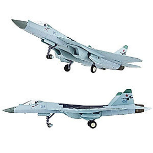 Busyflies Fighter Jet Model 1:100 Scale SU-57 Diecast Model Planes Attack Falcon Fighter Model Planes Painted Diecast Military Airplane Model for Collection and Gift