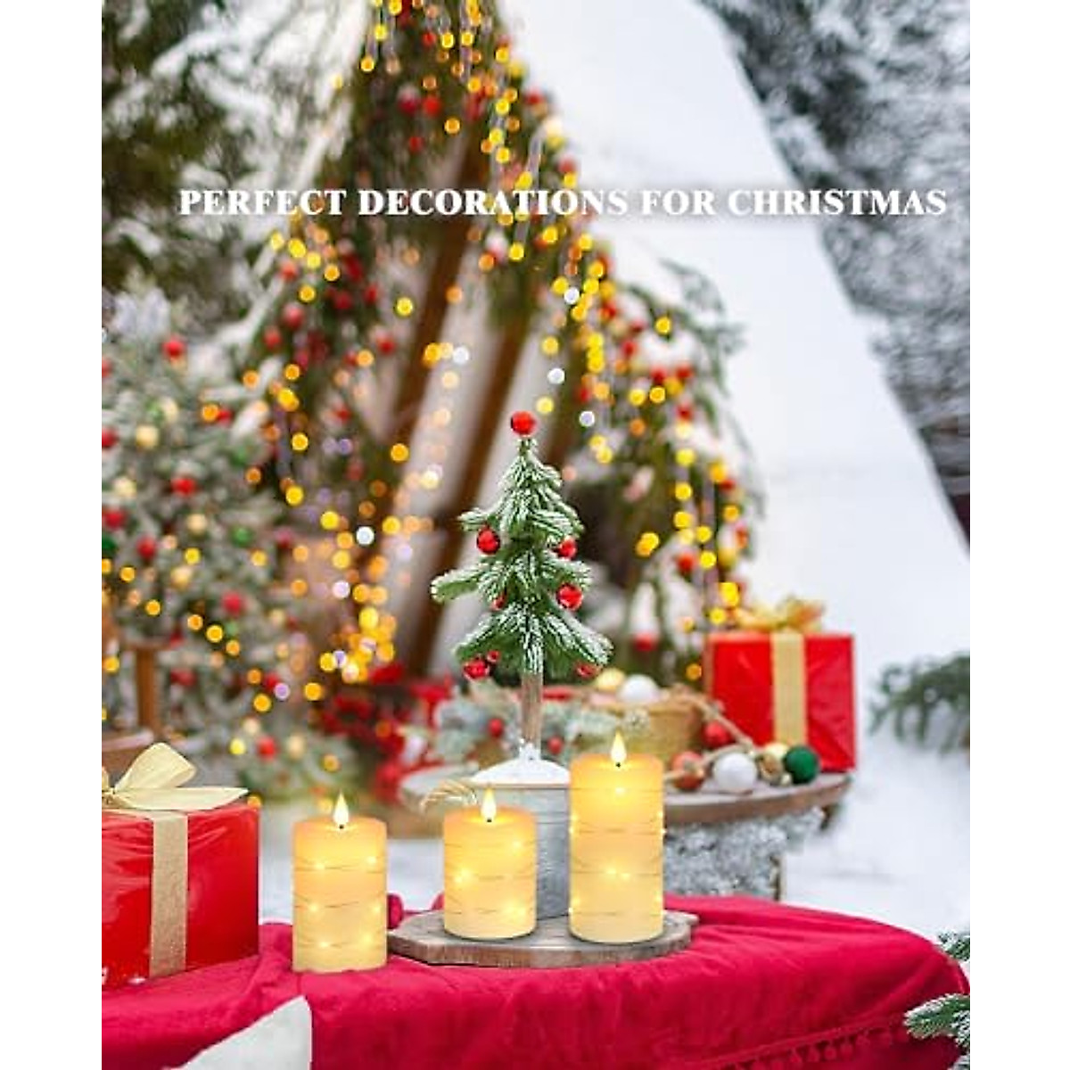 Flameless Candles,LED Candles,Battery Candles, Real Wax 3PCS