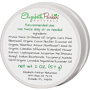 Organic Calendula Ointment Baby Rash Cream - Baby Eczema Cream, Cradle Cap Treatment, Diaper Rash Ointment, Baby Butt Cream - Calendula Oil, Manuka Honey, Lavender, and Coconut - Baby Skin Care (2oz)