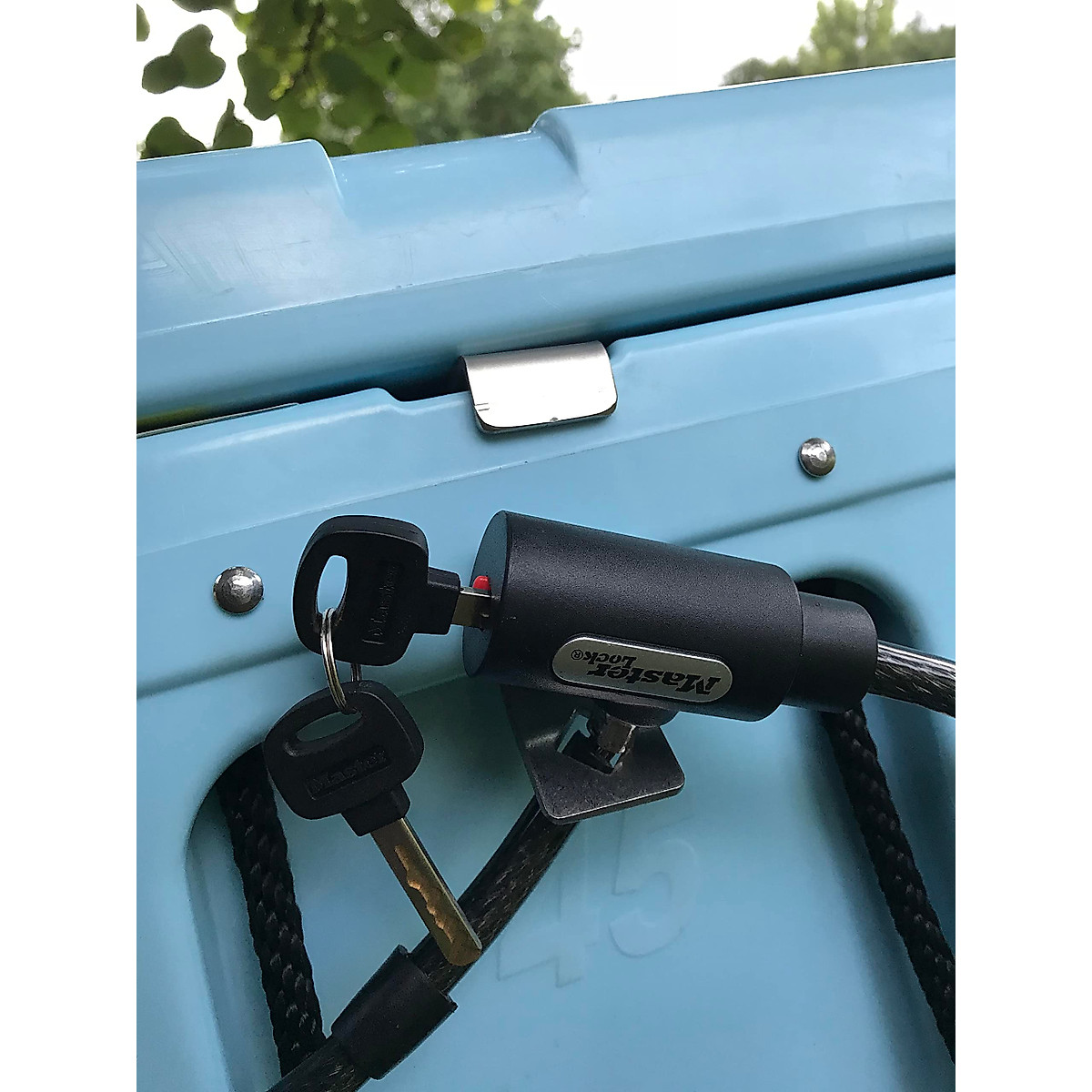 Universal Cooler Lock Brackets: Designed to fit Tie Down Slot of Mid to Large Rotomolded Ice Chests (Compatible with Yeti/RTIC Coolers) Made of Stainless Steel in The U.S.A. ( Pair )