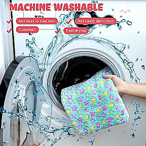 Yulejo 6 Pieces Guinea Pig Bed Plush Hamster Mat Bunny Bed Small Animal Sleeping Bedding Pads with Cleaning Dustpan Brush for Chinchilla Squirrel Hedgehog Small Animals (Cool Color, Star)