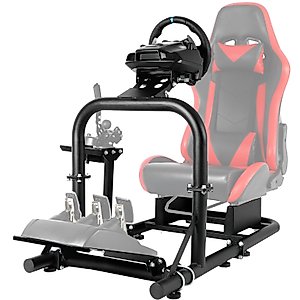 Hottoby G29 Racing Simulator Cockpit 50mm Large Round Tube Driving Gaming Cockpit Adjustable Fits for Logitech Thrustmaster Fanatec PC PS4 Xbox,Seat,Hand Brake,Pedals,Steering Wheel Not Included