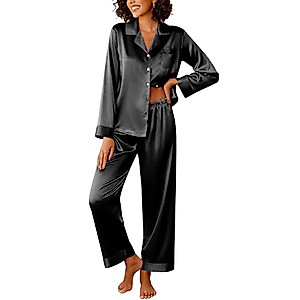 Ekouaer Womens Silk Satin Pajama Sets