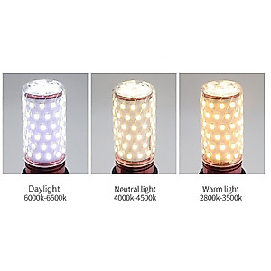 ANYPOWK 8W LED Corn Light Bulb - Equivalent 60W Incandescent, 800LM, E26 Base Daylight 6500K Non-Dimmable, 4-Pack