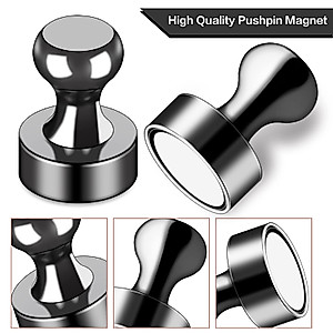 LOVIMAG 50Pcs Fridge Magnets, Black Refrigerator Magnets for Whiteboard, Strong Metal Magnets for Fridge, Whiteboard, Office, Classroom, Map, Kitchen