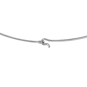 AeraVida Must Have Slim Wire Hook Sterling Silver 16inch Choker Necklace | 16 inch