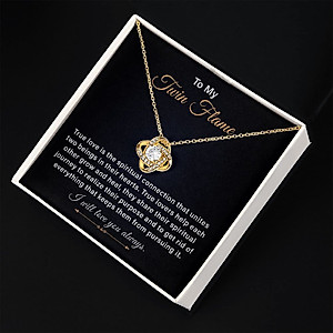 Jewelayer To My Twin Flame Love Knot Necklace, Twin Flame Spiritual Gift Present For Twin Flame, Twin Flame Gift Necklace To Girlfriend/Soulmate Twin Flame Jewelry
