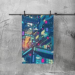 Anime Neon Tokyo City Uzumaki and Jiraiya Poster Picture Canvas Wall Art Print Modern Home Room Decor 12x18inchs(30x45cm)