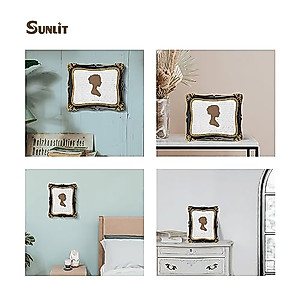 Sunlit Vintage Picture Frame 8x10 Inch, Luxury Antique Photo Frames with Glass Front, Photo Display, Tabletop Wall Hanging, Gift Ideas, Black and Gold