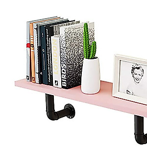 Tyoo Pipe Shelf Wall Hanging 31.5" Metal Floating Shelf Wall Shelf Unit Bookshelf Wall Shelf for Bedroom Study Living Room