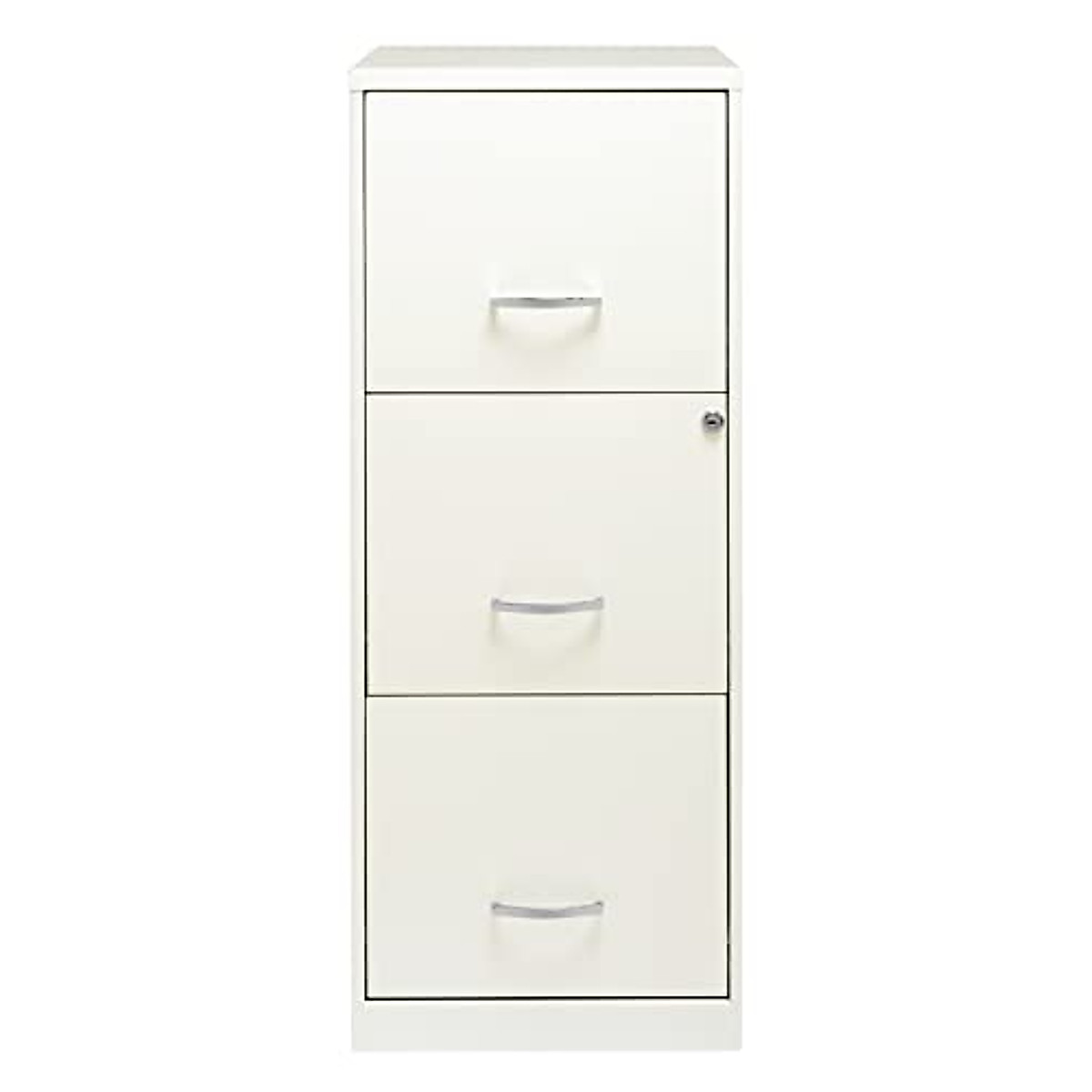 Office Dimensions 3 Drawer Lock SOHO Vertical File Cabinet, 18-Inch, White
