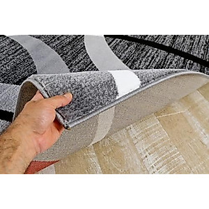 Luxe Weavers Victoria Collection 3895 Gray 2x8 Modern Abstract Geometric Stain Resistant Area Rug