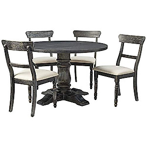 Selena 5 Pcs Dining Set, Weathered Gray