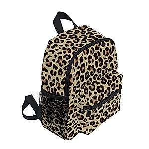 Leopard Cheetah Kids School Backpack Toddler Preschool Shoulder Bookbag Kindergarten Elementary School Bag for Small Boys Girls