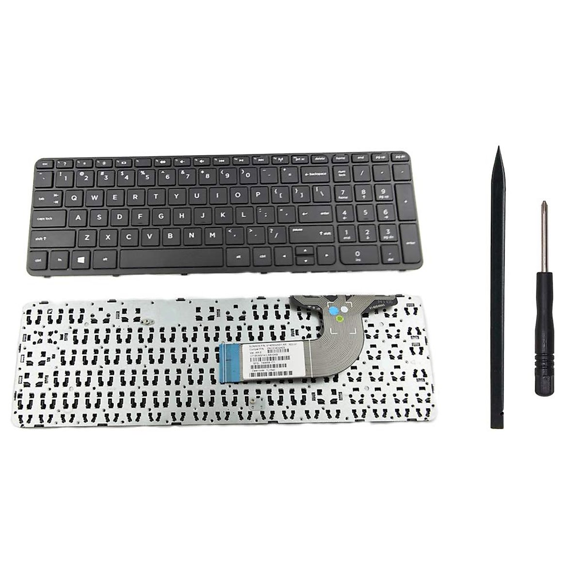 Replacement Keyboard Keys + Frame + Tool for HP Pavilion 15-E 15-N 15-D 15-G 15-R 15-A 15-S 15-H 15-F 776778-001 749658-001 708168-001 US Layout Repair Part