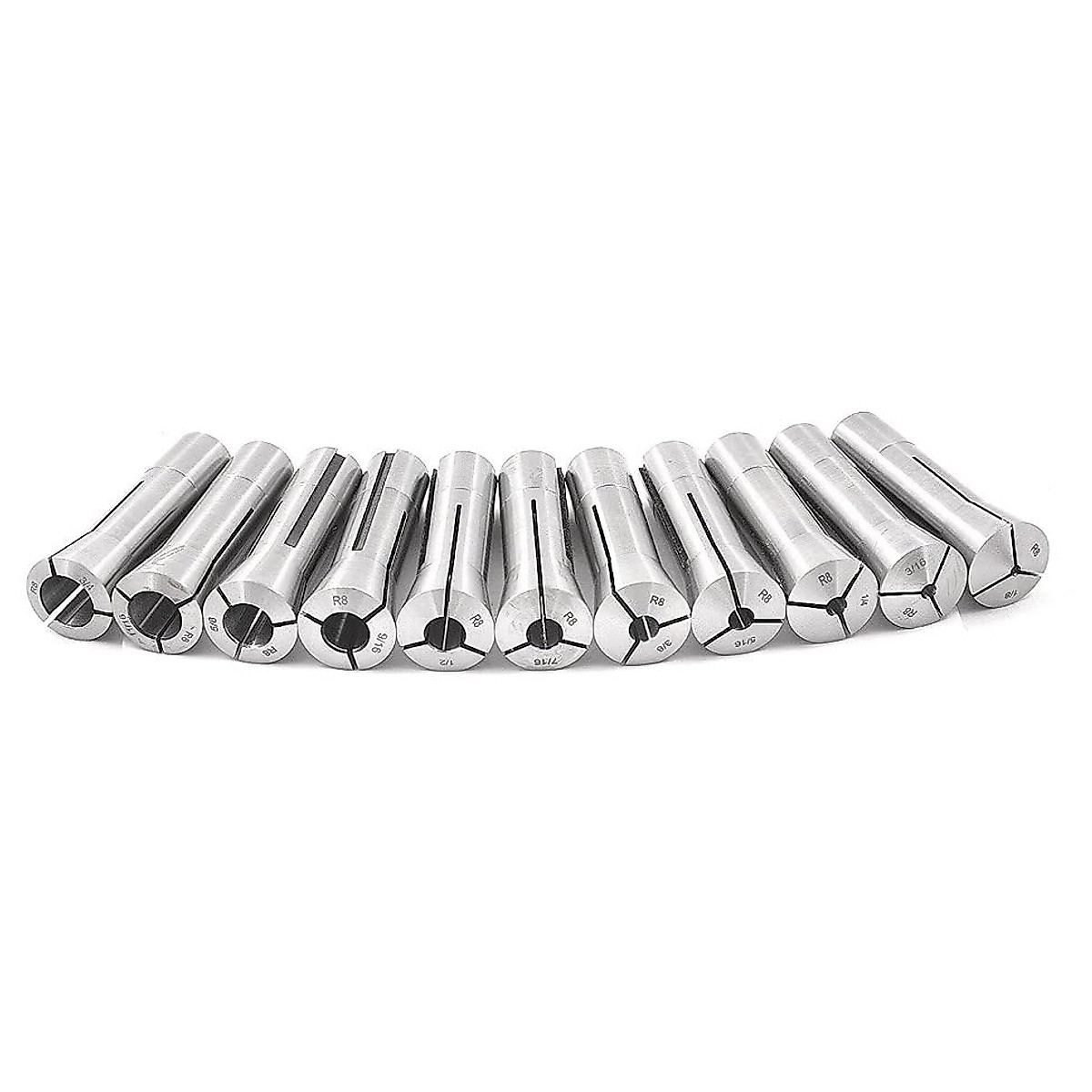 HHIP 4951-0008 11 Piece R8 Collet Set and 12 Piece Collet Rack