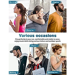 ACAGET 3.5mm Jack Headphones for iPhone 6S Plus 5S 5 SE, Wired Earbuds with Microphone Volume Control Noise Cancelling Earphones HiFi Stereo Headphone for Android Samsung Galaxy A14 A23 A03S A71 Blue