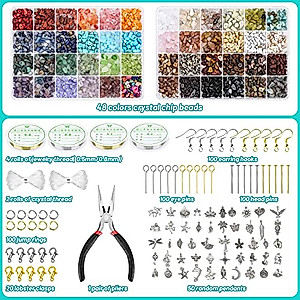 PAXCOO 2278Pcs Crystal Beads for Jewelry Making Supplies, 48 Colors Ring Making Kit Crystals Jewelry Making Kit for Adults Bracelet Earring Necklace Making