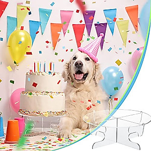 2 Pcs Acrylic Cupcake Stand Including 3 Tier Clear Dessert Tower Holder Display 1 Tier Round Cupcake Holder Stand with Base Reusable for Wedding Baby Shower Party Noted Remove the Surface Film (Clear)