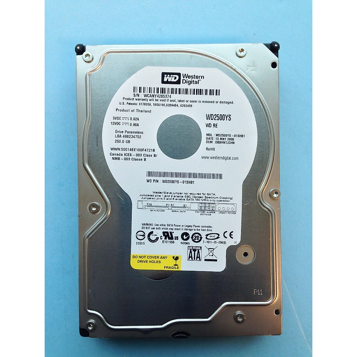 WD2500YS-18SHB2 Western Digital 250gb 7200rpm Sata Sata 11 16mb Cache