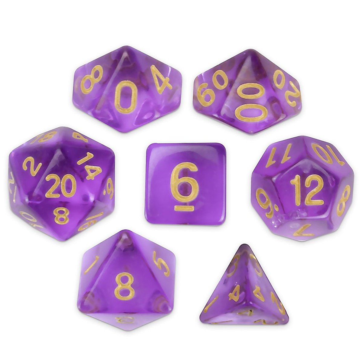 Brybelly Series III Wiz Dice Set of 7 Polyhedral Dice (Ghost Jade)