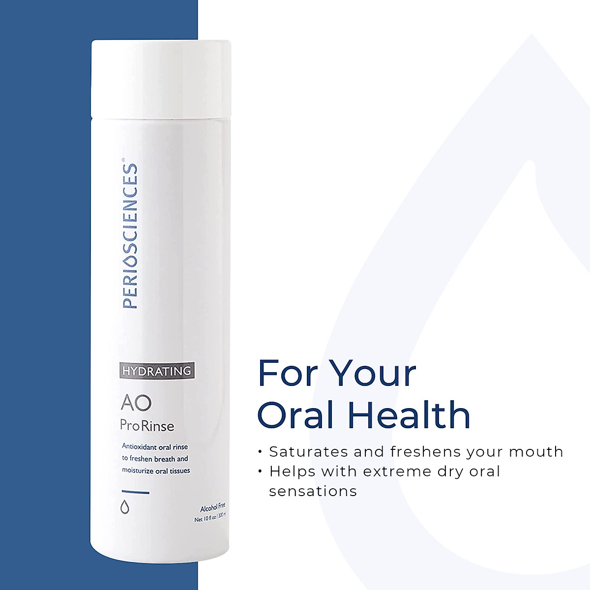 PerioSciences AO ProRinse Hydrating Mouthwash with Antioxidants – Oral Care – Fluoride-Free Mouthwash, 10 Fl Oz / 300ml