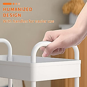 AntDesign Slim Storage Cart, 3-Tier Organizers Mobile Shelving Unit Utility Cart Tower Rack for Bathroom Laundry Narrow Places (Black)