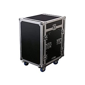 ODYSSEY FZ1112W Flight Zone Ata Combo Rack With Wheels: 11u Top Slant, 12u Vertical