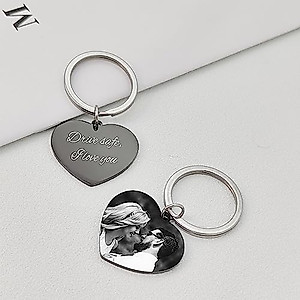 SEKECHIKU Personalized Photo Keychain -Picture Keychain Customized - Laser Etched Design - Unique Customized Gift for Boyfriend Girlfriend