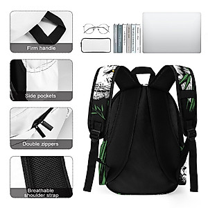 Tiger Bamboo Backpack Lightweight Laptop Backpack Business Bag Casual Shoulder Bags Daypack for Women Men