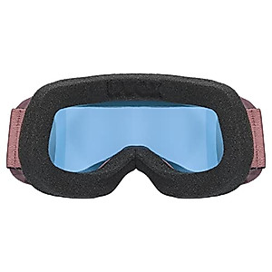 uvex mirrored anti-fog OTG ski & snowboard goggles with UV protection for women & men, elemnt FM, antique rose mat/silver-blue