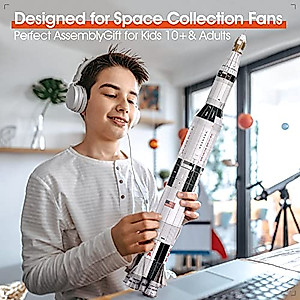 NASA Apollo Saturn V 3D Puzzles for Adults Kids Space Toys for Boys 5-8 Rocket Ship Building Puzzles for Kids Ages 8-10 12-14 Crafts for Adult Space Exploration Puzzle Model Kit Building, 136 Pieces