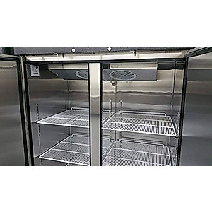 Lucky Kitchen Supply 52" Double 2 Door Side By Side Stainless Steel Reach in Commercial Refrigerator, 49 Cubic Feet, for Restaurant
