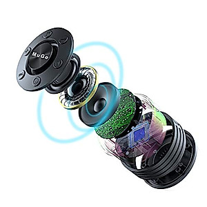 MuGo Bluetooth Speaker, Shower Speaker with Suction Cup, IP7 Waterproof Portable Wireless Speakers for Shower, Mini Outdoor Speaker with Ambient LED Light, 360° Full Surround Sound, Enhanced Bass