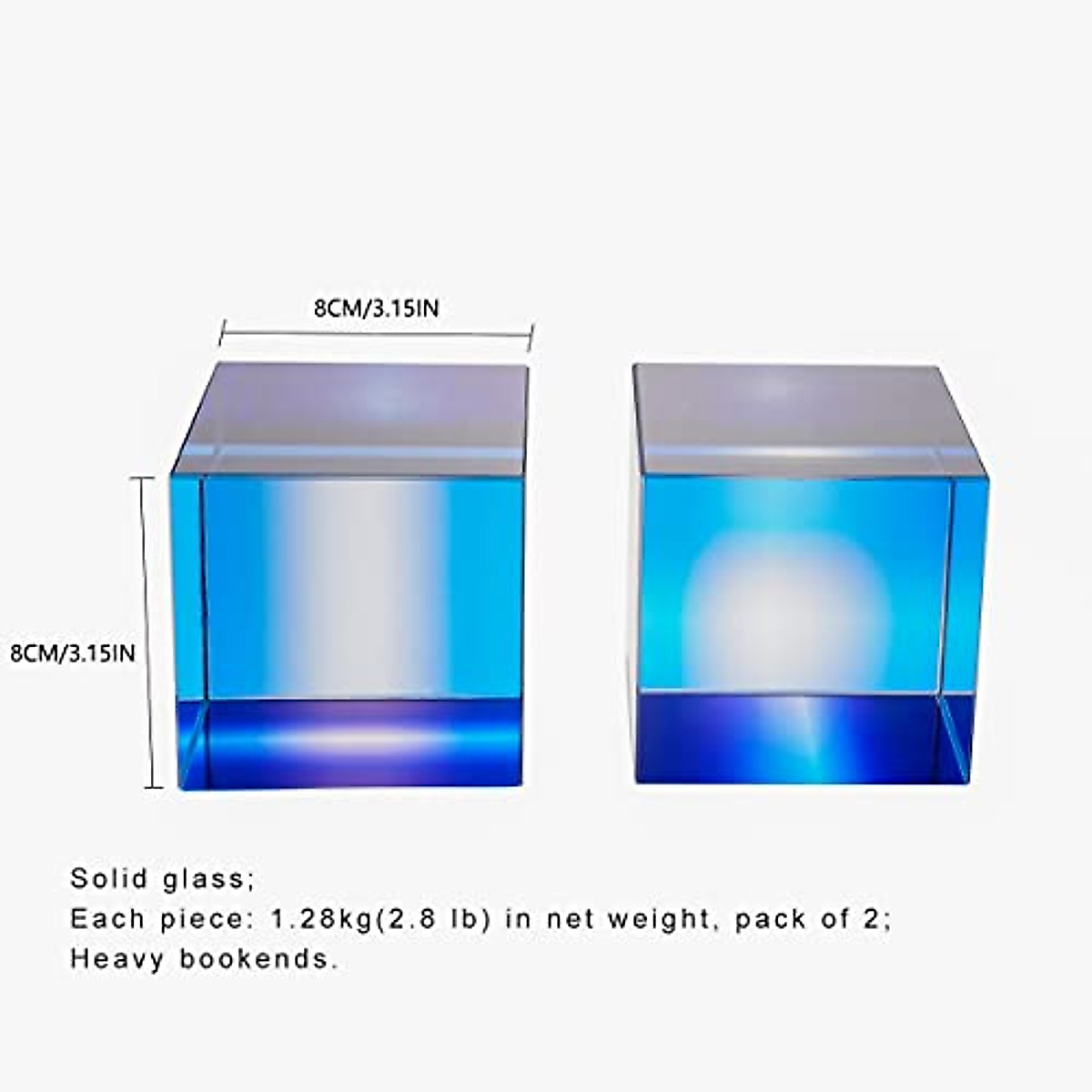 LONGWIN Crystal Bookends Decorative Heavy Duty Book End for Shelves Non Skid Bookends Book Stopper for Heavy Books - Teacher Appreciation Gifts Pack of 1 Pair