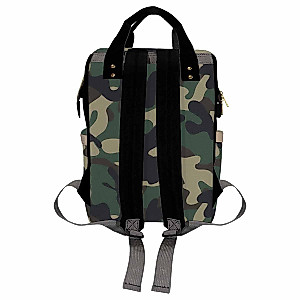 Custom Camo Diaper Bag for Men Women, Personalized Name Multifunction Green Camo Baby Boys & Girls Travel Backpack for Men,Hunting Camping Picnic Casual Baby Bag, New Dad Gifts